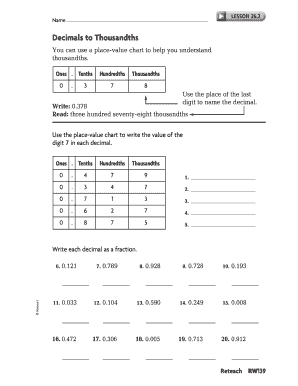 Fillable Online Decimals to Thousandths Fax Email Print - pdfFiller