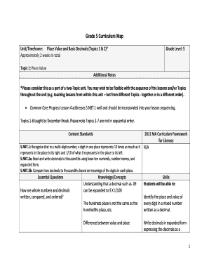 Fillable Online Grade 5 Curriculum Map Fax Email Print - pdfFiller