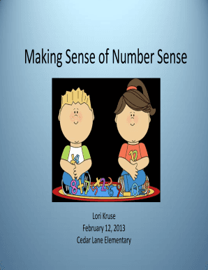 Fillable Online Making Sense of Number Sense Fax Email Print - pdfFiller