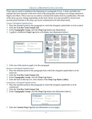 Fillable Online CREATE A DROPPED CAPITAL LETTER Fax Email Print - pdfFiller