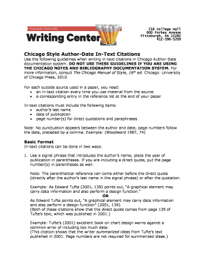 Fillable Online Chicago Style Author-Date In-Text Citations Fax Email ...