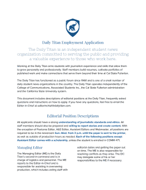 Fillable Online Daily Titan Employment Application Fax Email Print ...