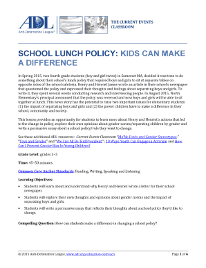 Fillable Online SCHOOL LUNCH POLICY: KIDS CAN MAKE Fax Email Print ...