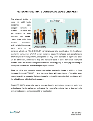 Fillable Online THE TENANT'S ULTIMATE COMMERCIAL LEASE CHECKLIST Fax ...