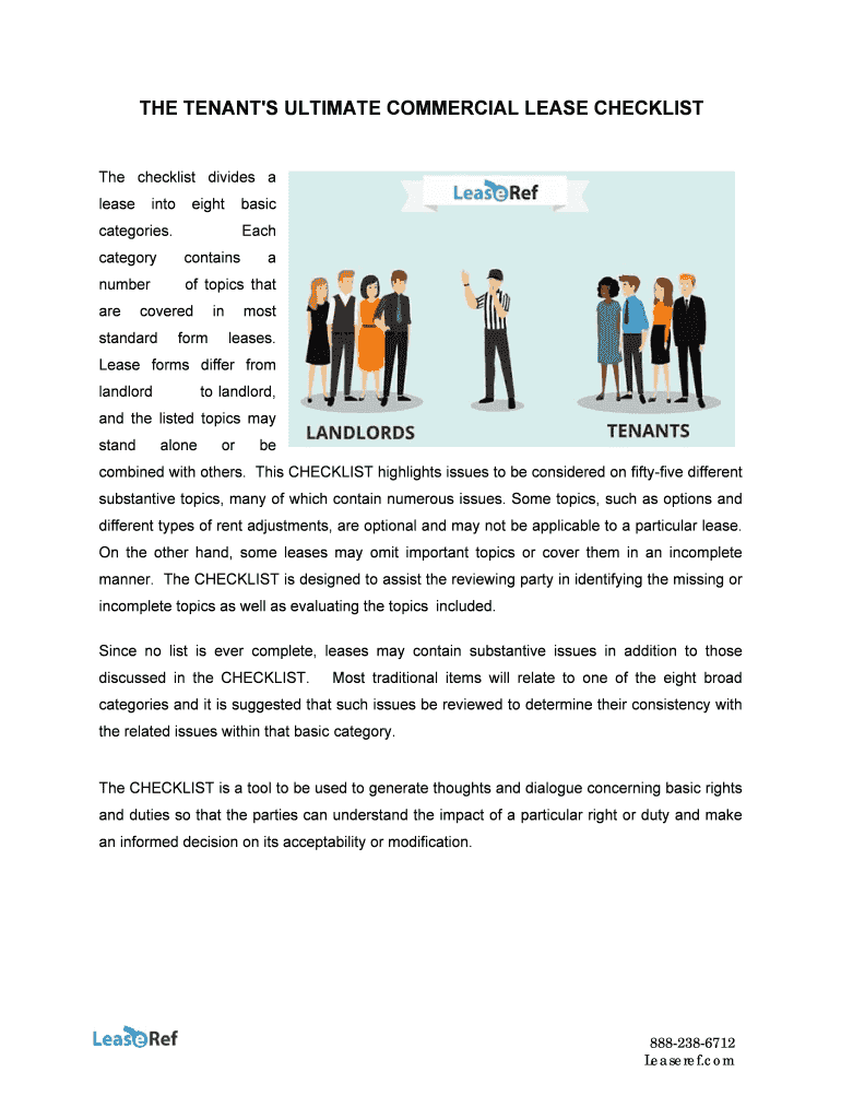 Fillable Online THE TENANT'S ULTIMATE COMMERCIAL LEASE CHECKLIST Fax ...