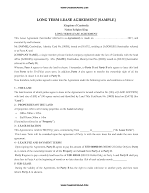 Fillable Online LONG TERM LEASE AGREEMENT SAMPLE Fax Email Print ...