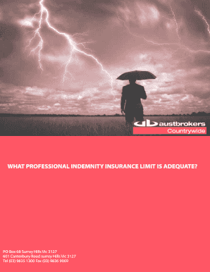 Fillable Online WHAT PROFESSIONAL INDEMNITY INSURANCE LIMIT IS ADEQUATE ...