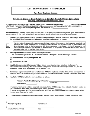 Fillable Online LETTER OF INDEMNITY & DIRECTION Fax Email Print - pdfFiller
