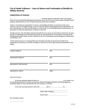City of Seattle Ordinance - Leave of Absence and Continuation of ...