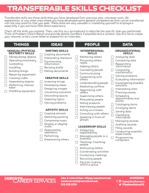 Fillable Online transferable skills checklist Fax Email Print - pdfFiller