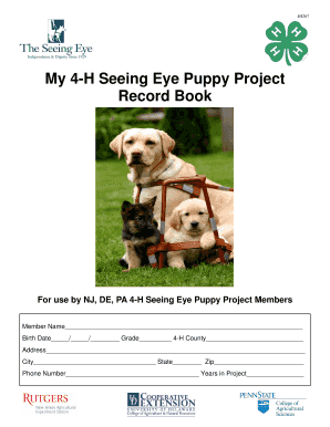 Fillable Online My 4-H Seeing Eye Puppy Project Fax Email Print - pdfFiller