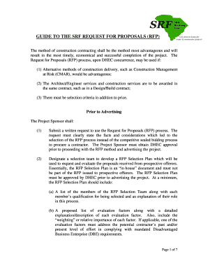 Fillable Online GUIDE TO THE SRF REQUEST FOR PROPOSALS (RFP) Fax Email ...