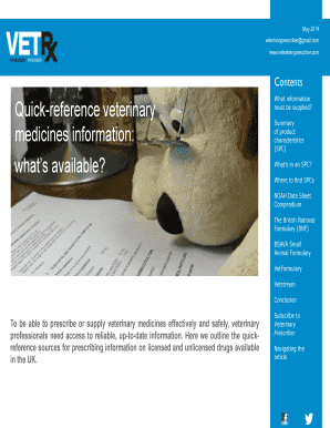 Fillable Online Quick-reference veterinary Fax Email Print - pdfFiller