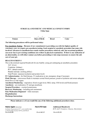 Fillable Online SURGICAL/ANESTHETIC AND MEDICAL CONSENT FORM Fax Email ...