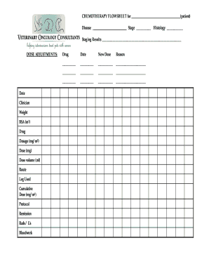 Fillable Online CHEMOTHERAPY FLOW SHEET for Fax Email Print - pdfFiller