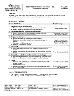 Fillable Online DISCHARGE PROCESS Fax Email Print - pdfFiller