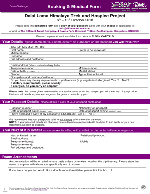 Fillable Online Booking & Medical Form Fax Email Print - pdfFiller