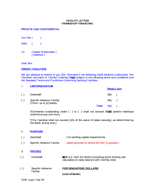 FACILITY LETTER Doc Template | pdfFiller