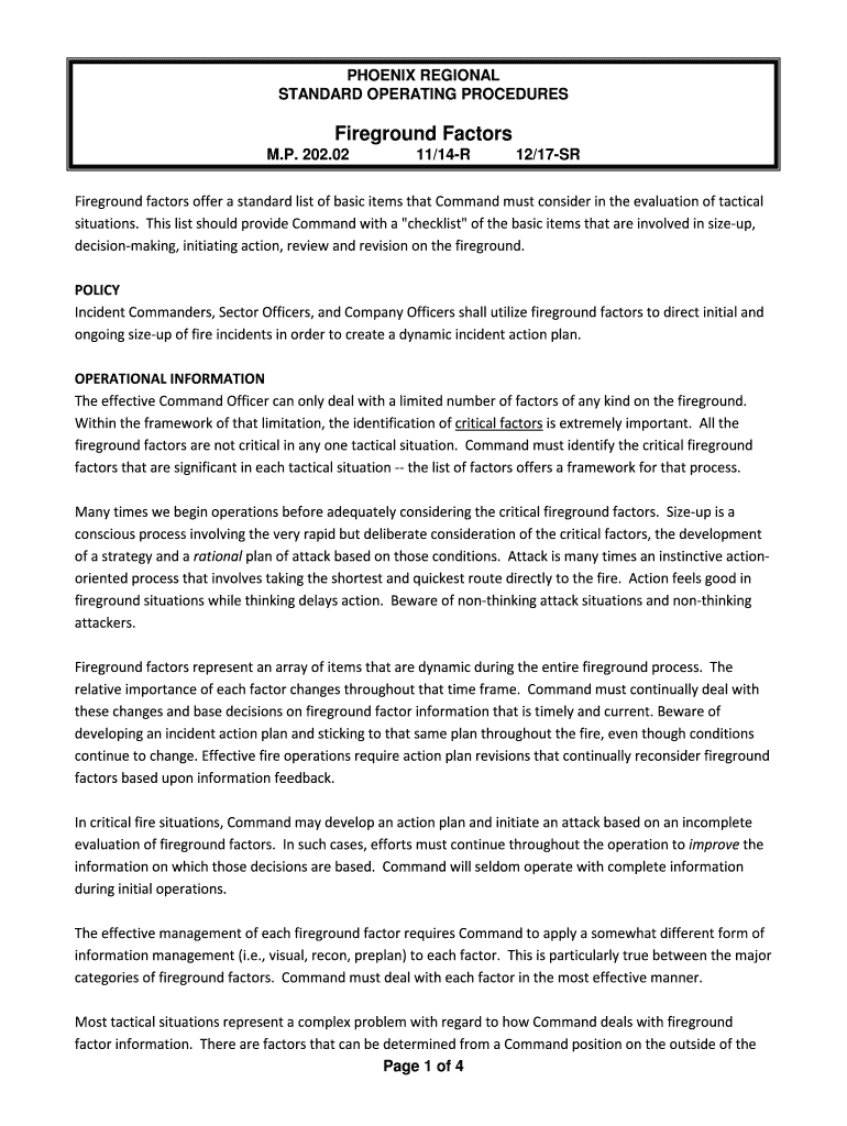 Fillable Online Fireground Factors Fax Email Print - pdfFiller