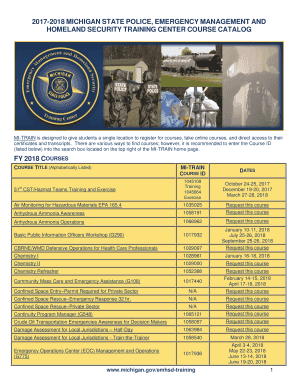 Fillable Online 2017-2018 MICHIGAN STATE POLICE, EMERGENCY MANAGEMENT ...