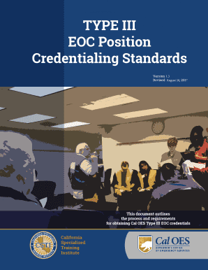 Fillable Online Type III EOC Position Credentialing Standards. Subtitle ...