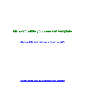 Fillable Online Ms word while you were out template Fax Email Print ...