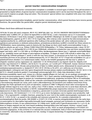 Fillable Online parent teacher communication templates Fax Email Print ...