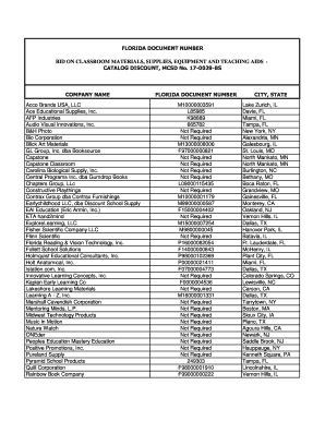 Fillable Online FLORIDA DOCUMENT NUMBER Fax Email Print - pdfFiller