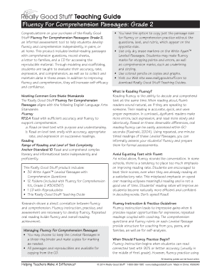 Fillable Online Fluency For Comprehension Passages: Grade 2 Fax Email ...