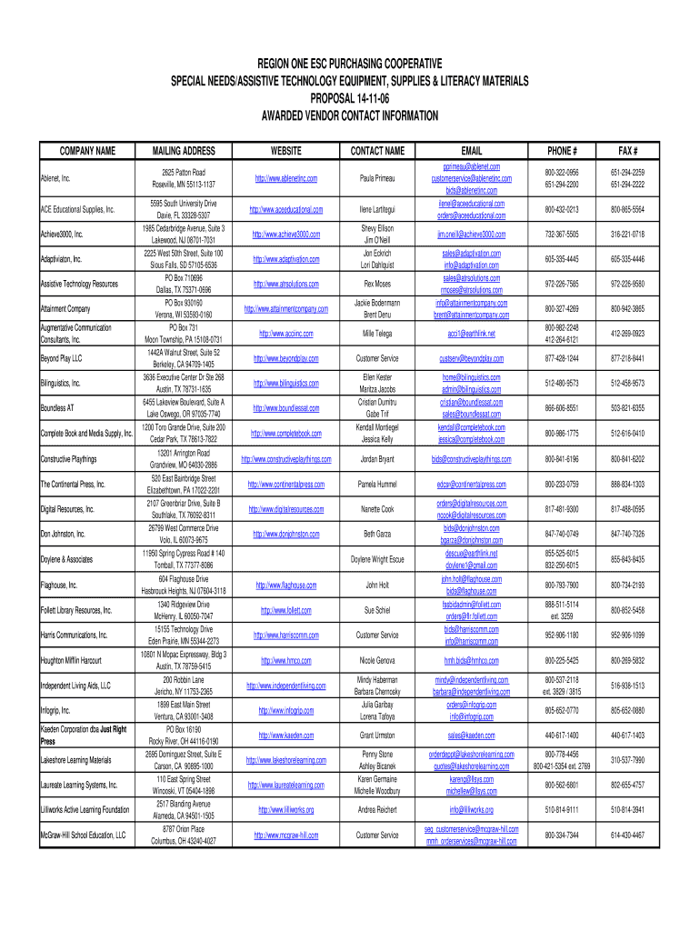 Fillable Online REGION ONE ESC PURCHASING COOPERATIVE Fax Email Print - pdfFiller