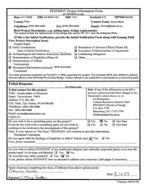 Fillable Online PENNDOT Project Information Form Fax Email Print - pdfFiller