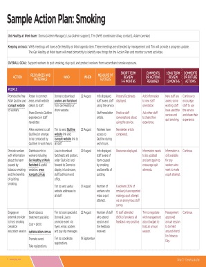 Fillable Online Sample Action Plan: Smoking Fax Email Print - pdfFiller