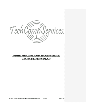 Fillable Online TCS WORK HEALTH AND SAFETY (WHS) MANAGEMENT PLAN Fax ...