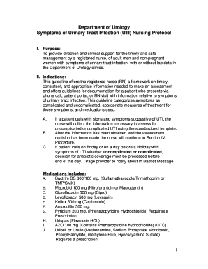 Fillable Online Symptoms of Urinary Tract Infection (UTI) Nursing ...