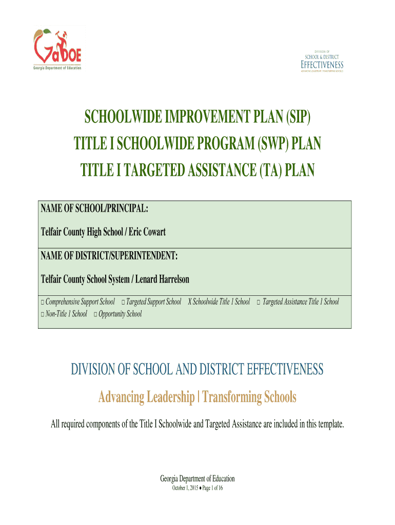 Fillable Online Telfair County High School / Eric Cowart Fax Email ...