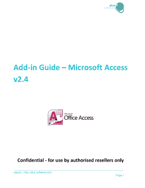 Fillable Online Add-in Guide Microsoft Access Fax Email Print - pdfFiller