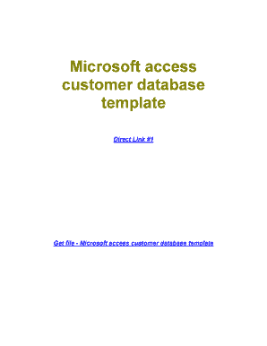 Fillable Online DownloadMicrosoft access customer database template Fax ...