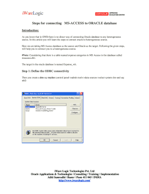 Fillable Online Steps for connecting MS-ACCESS to ORACLE database Fax Email Print - pdfFiller
