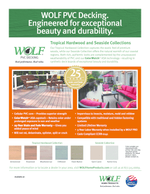 Fillable Online WOLF PVC Decking Fax Email Print - pdfFiller