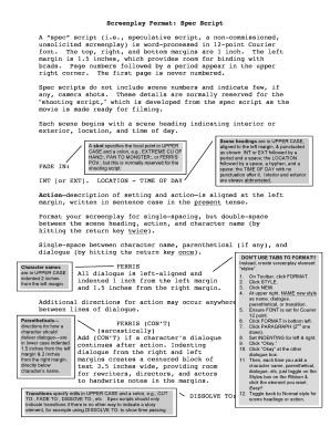 Fillable Online Screenplay Format: Spec Script Fax Email Print - Pdffiller