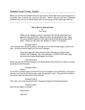 Fillable Online Standard Script Format: Sample Fax Email Print - pdfFiller