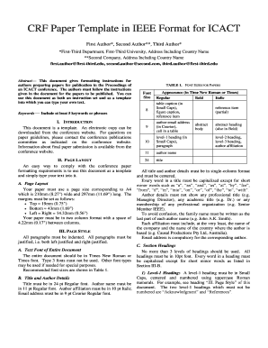 Fillable Online CRF Paper Template in IEEE Format for ICACT Fax Email ...