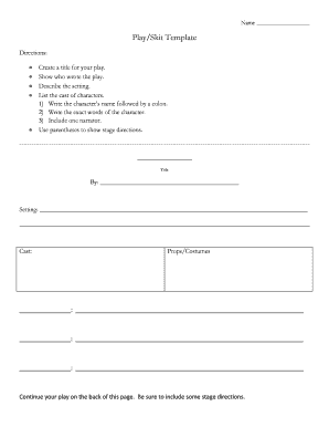 Fillable Online Play/Skit Template Fax Email Print - pdfFiller