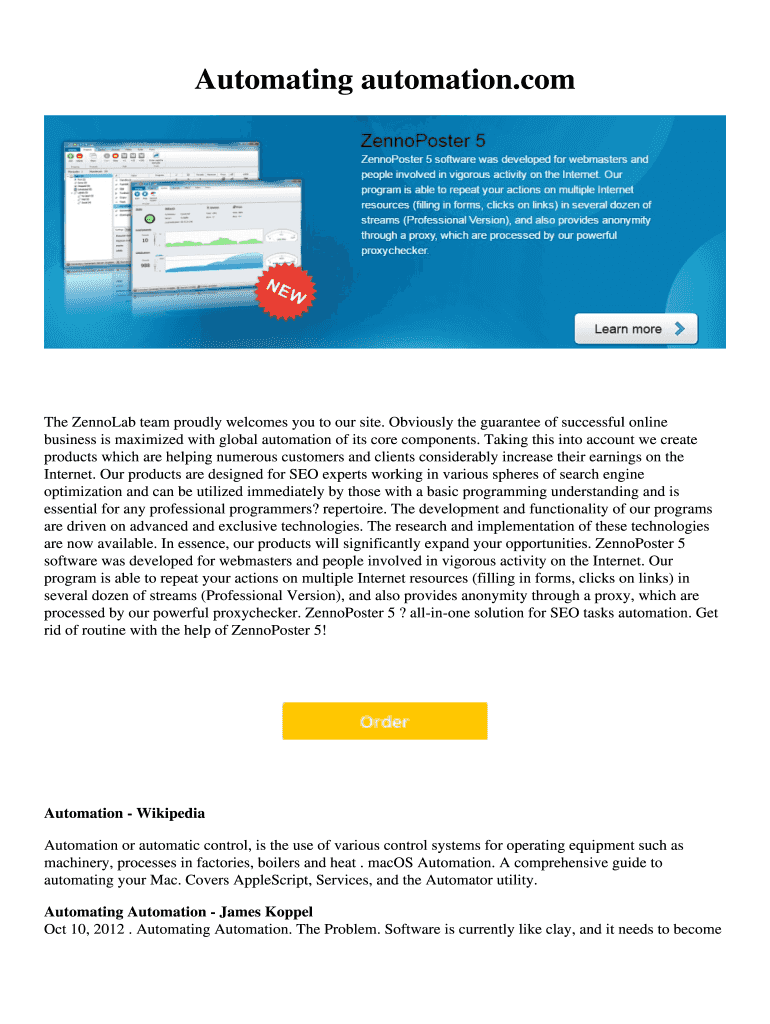 Fillable Online Automating automation Fax Email Print - pdfFiller