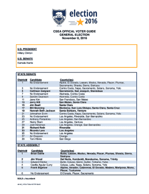 Fillable Online CSEA OFFICAL VOTER GUIDE Fax Email Print - pdfFiller