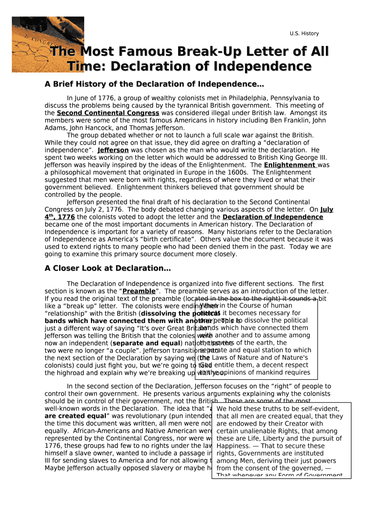 The Most Famous Break-Up Letter of All Time: Declaration of ...