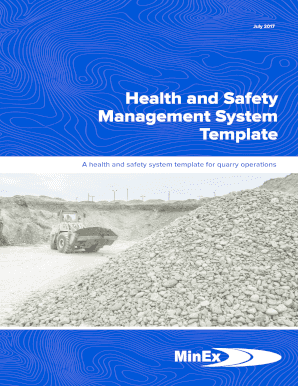 Fillable Online A health and safety system template for quarry ...