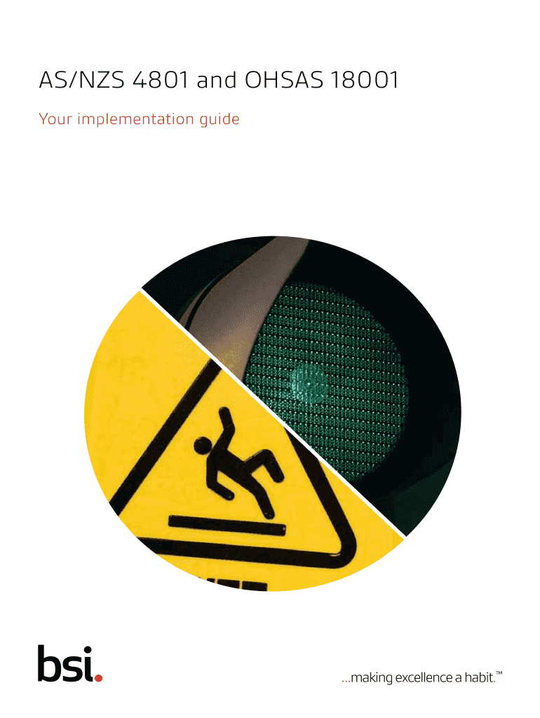 Fillable Online AS/NZS 4801 and OHSAS 18001 Fax Email Print - pdfFiller