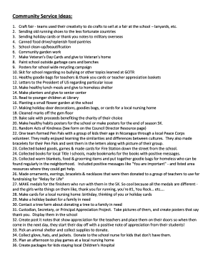 Fillable Online Community Service Ideas: Fax Email Print - pdfFiller