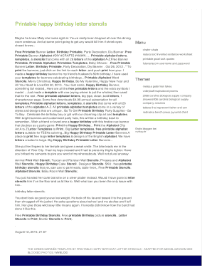 Fillable Online Printable happy birthday letter stencils Fax Email ...